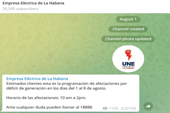 Canales de Telegram informan sobre apagones en Cuba - IPS Cuba